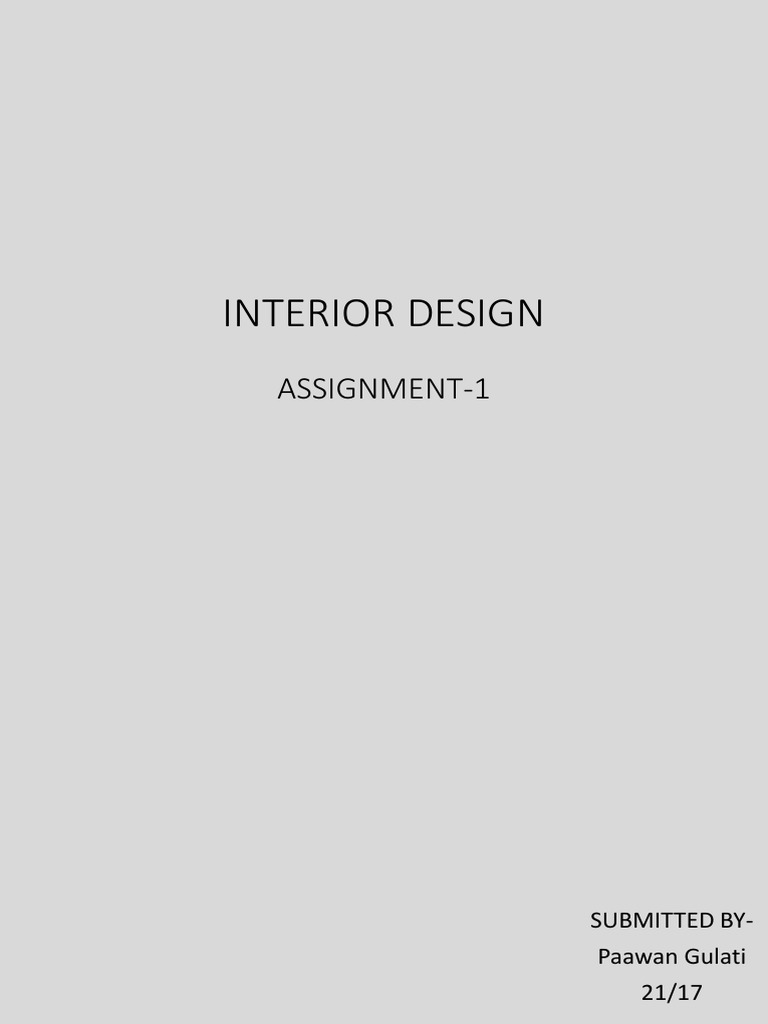 Interior Design: Assignment-1 | PDF | Interior Design | Architect