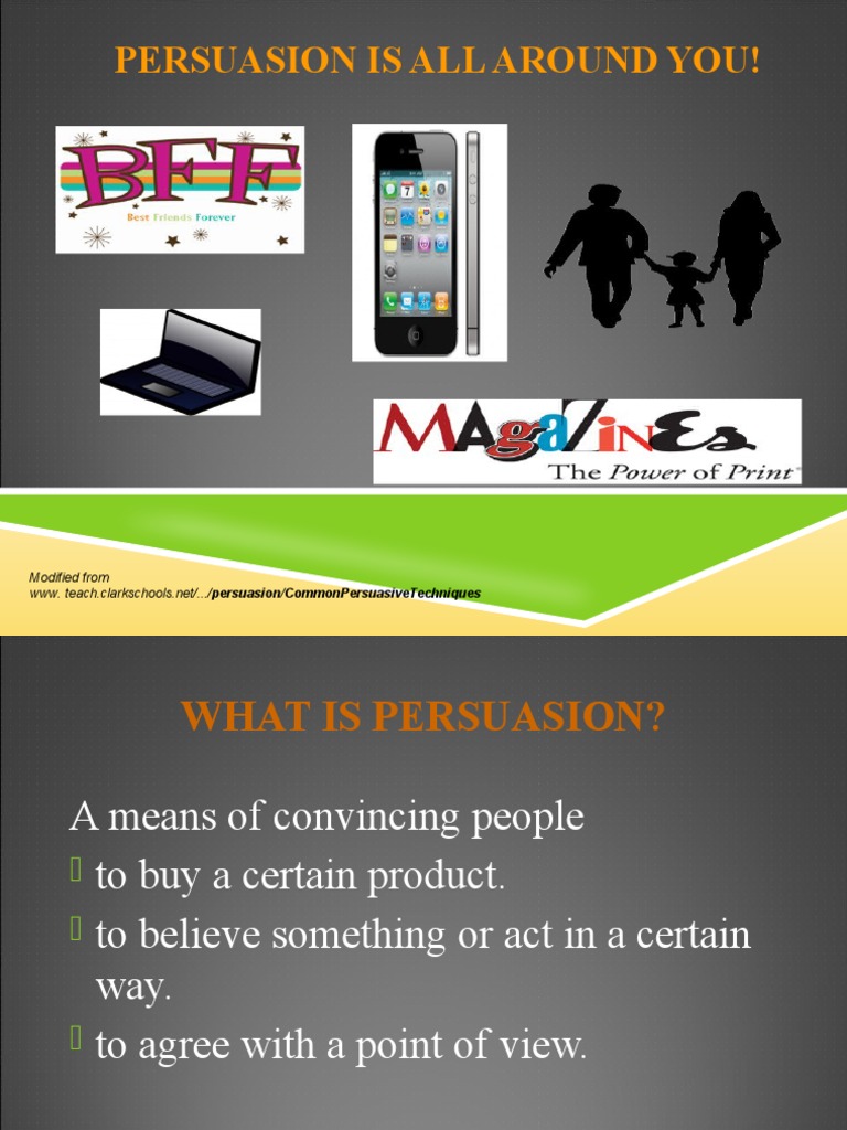 Persuasive Techniques | PDF | Persuasion | Television Advertisement