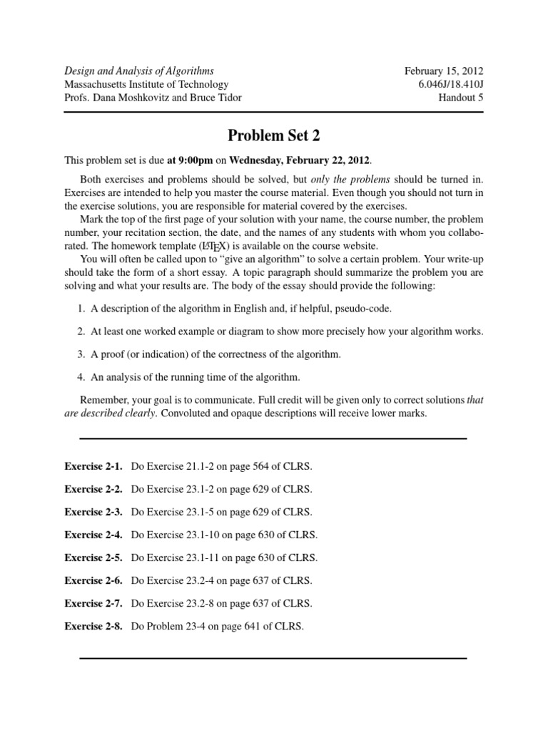 Problem Set 2 | PDF | Combinatorics | Graph Theory