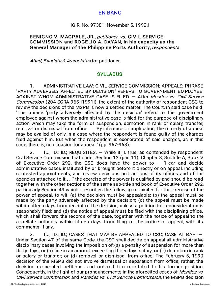 Magpale v. CSC | PDF | Appeal | Certiorari
