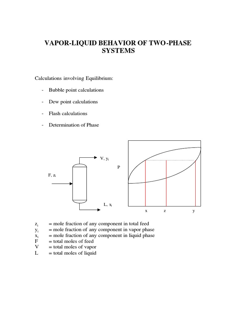 Vapor-Liquid Behavior of Two-Phase Systems | PDF | Physical Chemistry ...