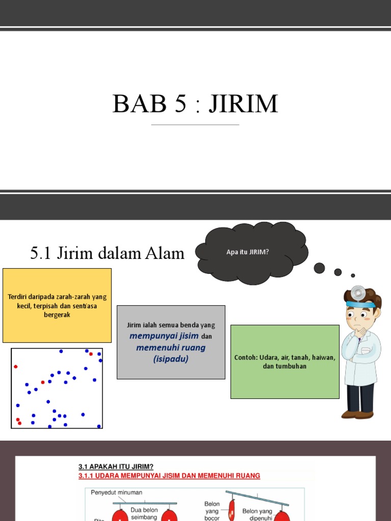 Sains Tingkatan 1 Bab 5.1 Jirim Dan Alam | PDF
