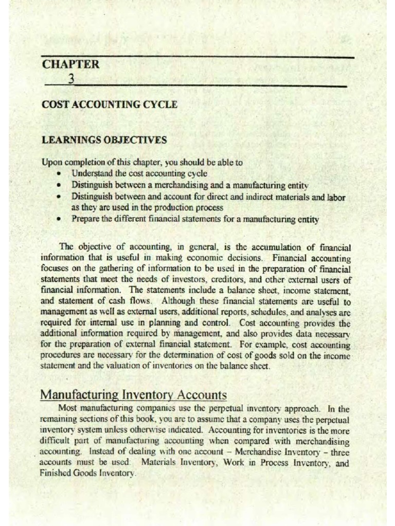 Chapter 3 Cost Accounting Pdf