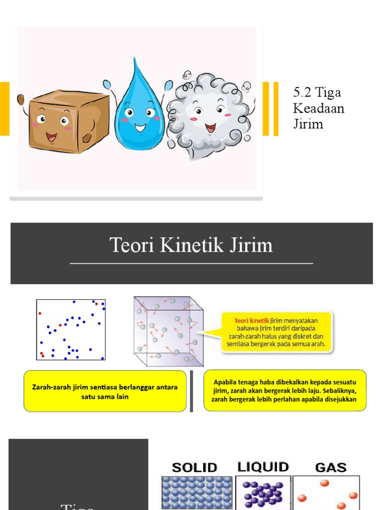 Sains Tingkatan 1 Bab 5.2 Tiga Keadaan Jirim Edit | PDF