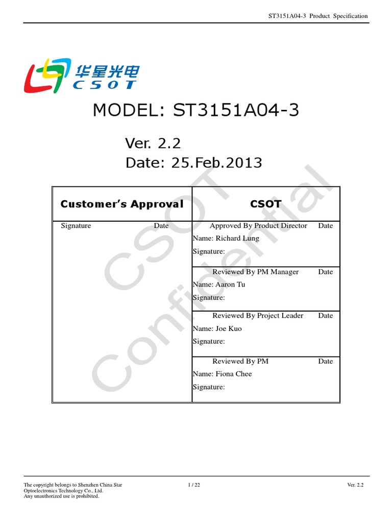 ST3151A04-3-CSOT Panel LG 32 PDF | PDF | Thin Film Transistor Liquid ...