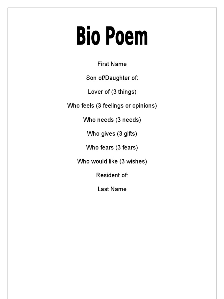 Bio Poem | PDF