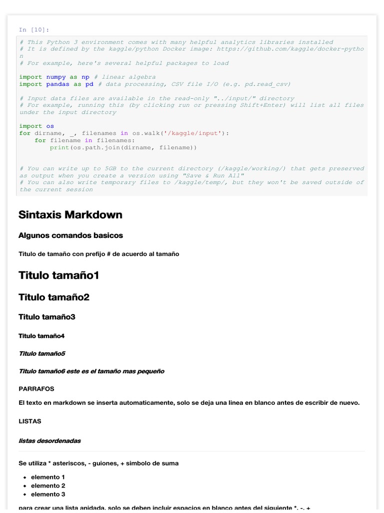 Tutorial Markdown en Español | PDF | Ingeniería de software | Enseñanza ...