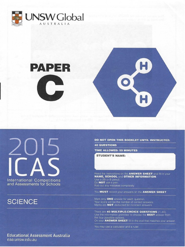 ICAS Science C 2015 PDF | PDF