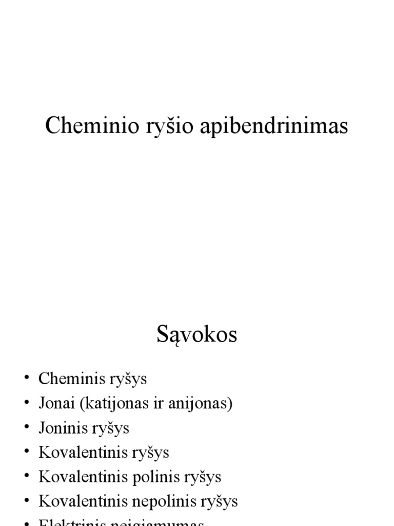 Cheminio Rysio Apibendrinimas (Autosaved) | PDF
