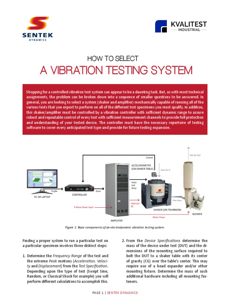 Sentek - How To Select A Vibration Testing System - Kvalitest ...