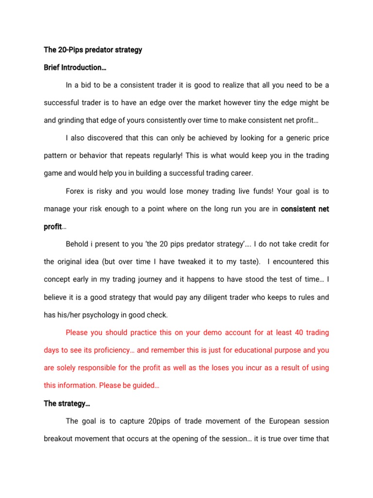 Forex: 20-Pips Predator Strategy | PDF