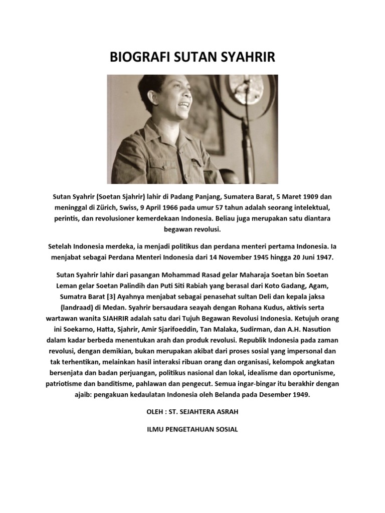 Biografi Sutan Syahrir | PDF