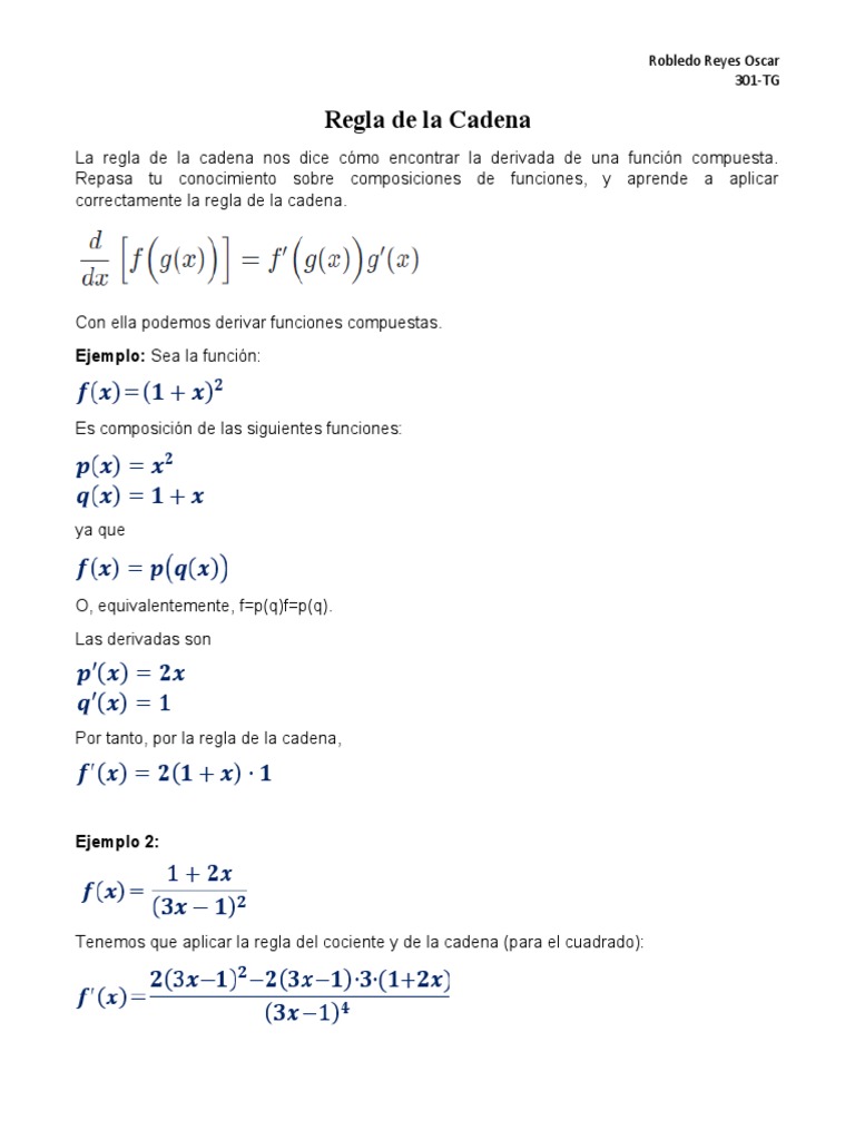 Regla de La Cadena | PDF