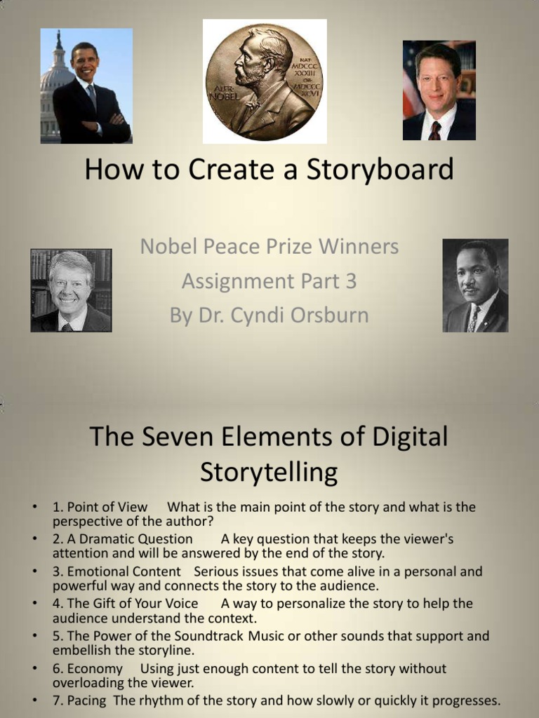 How To Create A Storyboard: Nobel Peace Prize Winners Assignment Part 3 ...