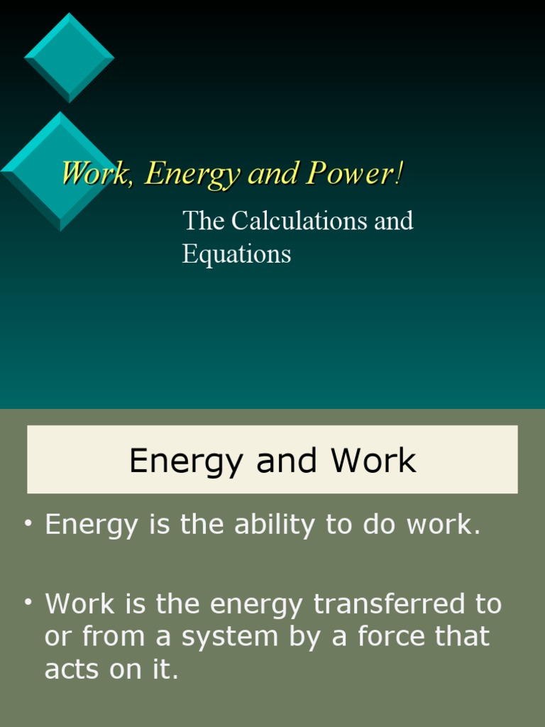 Work - Energy - and Power | Download Free PDF | Watt | Potential Energy