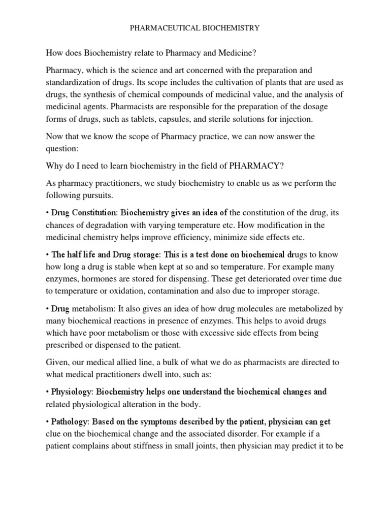 Pharmaceutical Biochemistry | PDF | Buffer Solution | Cell (Biology)