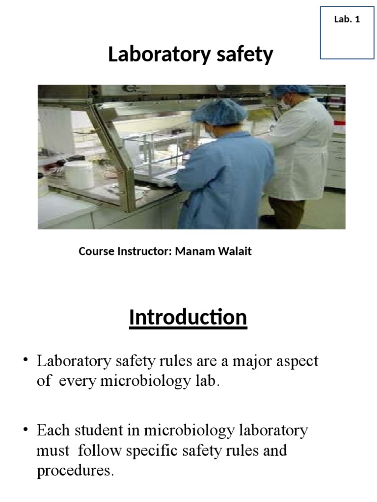 Laboratory Safety: Course Instructor: Manam Walait | Download Free PDF ...