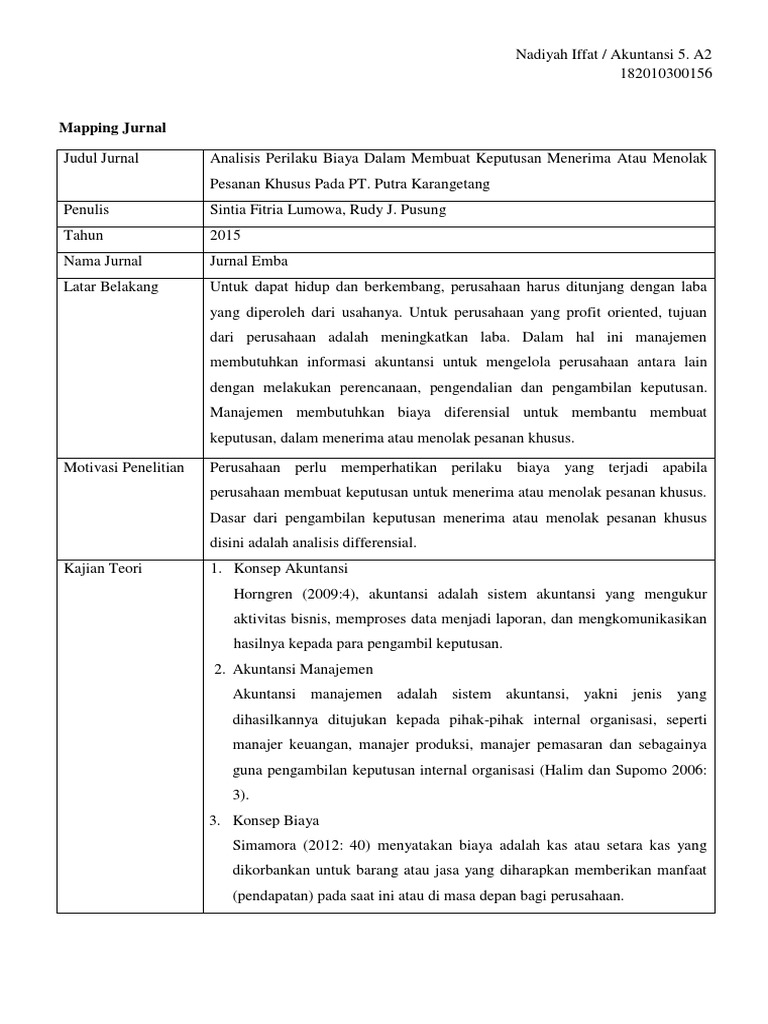 MAPPING JURNAl | PDF