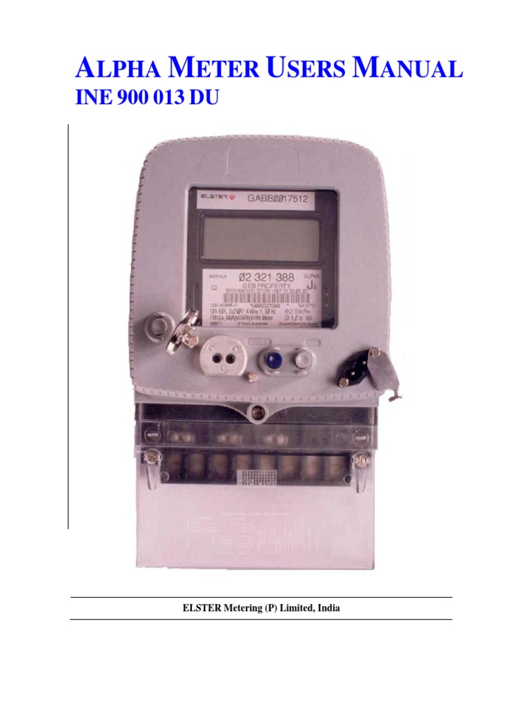 Alpha Meter User Manual | PDF | Instrumentation | Kilowatt Hour