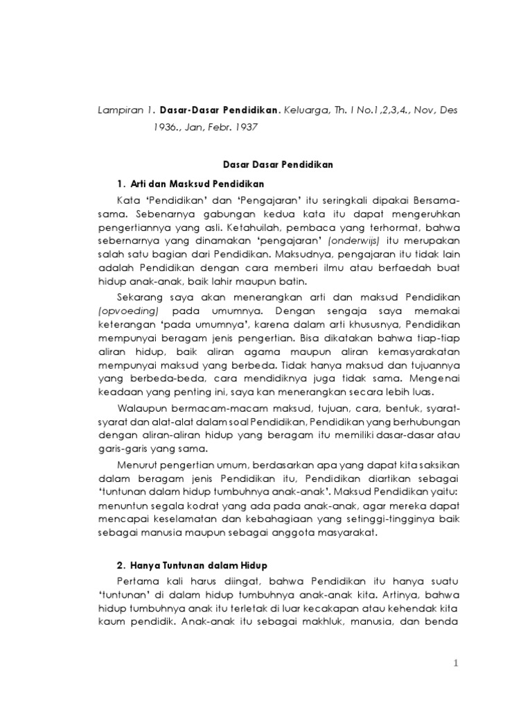 Lampiran 1 - Dasar-Dasar Pendidikan - Modul 1.2 Filosofi Pendidikan KHD | PDF