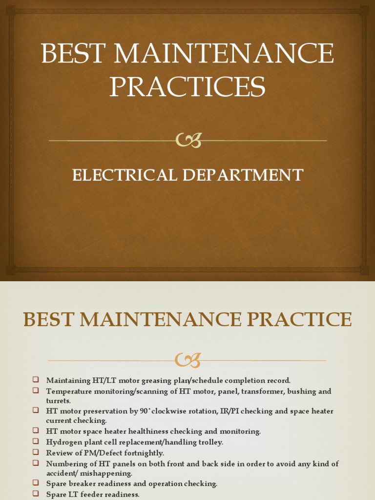 Best Maintenance Practice Eld-1 | PDF | Science & Mathematics ...