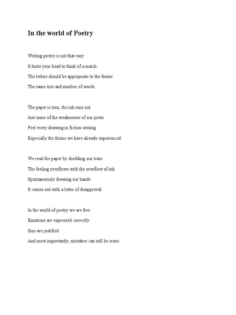 In The World of Poetry | PDF