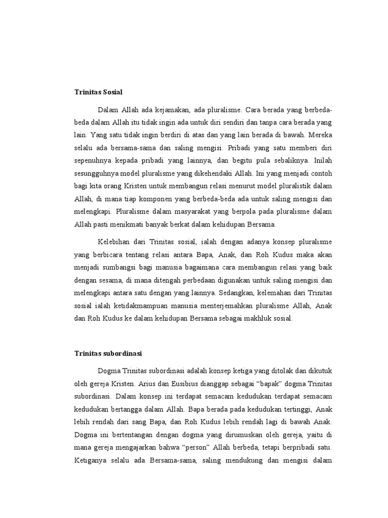 Trinitas Subordinasi | PDF