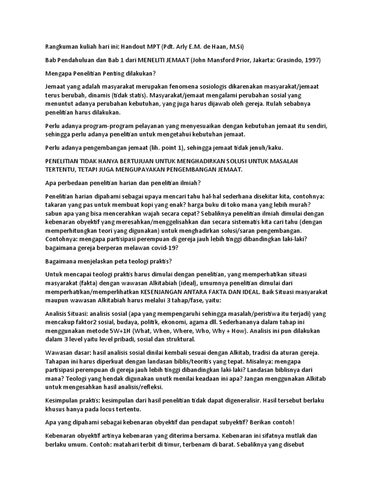 Rangkuman Kuliah Hari Ini | PDF