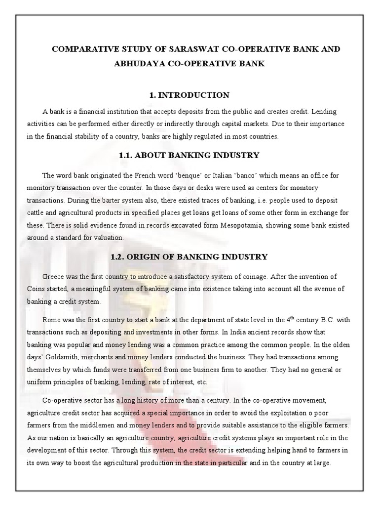 Comparative Study of Saraswat Co-Operative Bank and Abhudaya Co ...