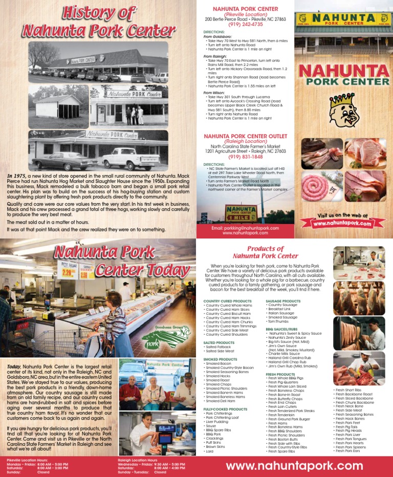 2016nahunta Pork Center Brochure PDF | PDF | Sausage | Curing (Food ...