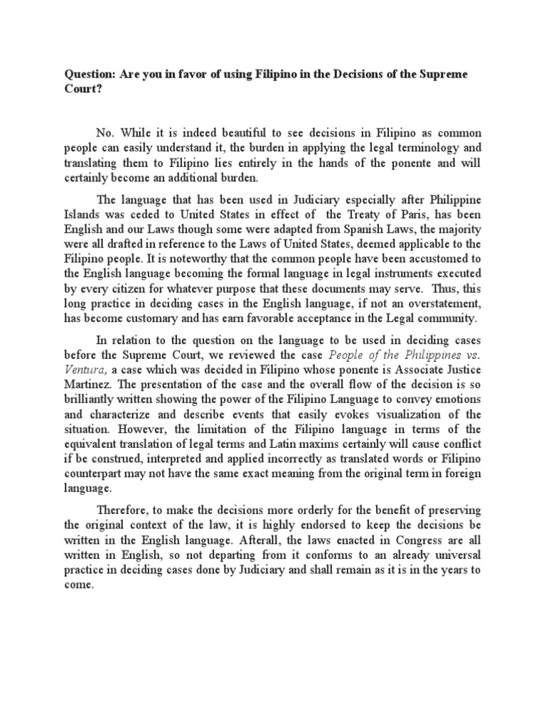 Decisions: English or Tagalog | PDF