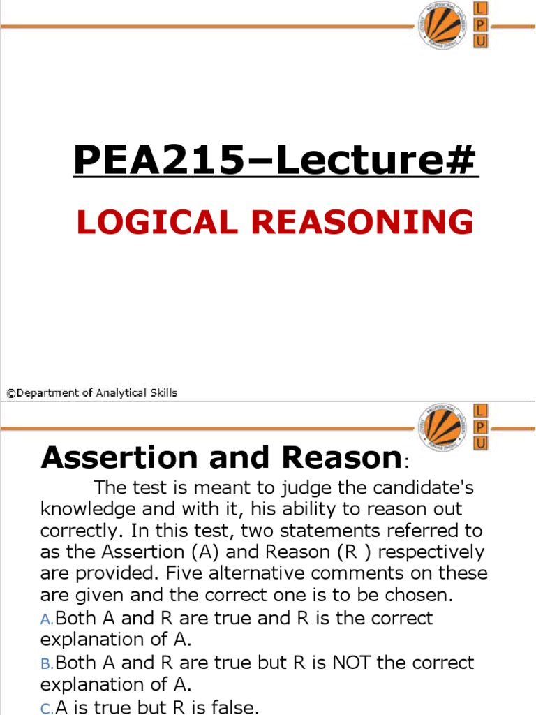 UNIT - III Logical Reasoning | PDF