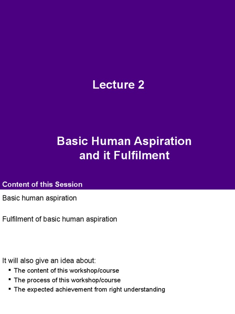 Understanding Basic Human Aspirations | PDF | Human Resources | Hunger