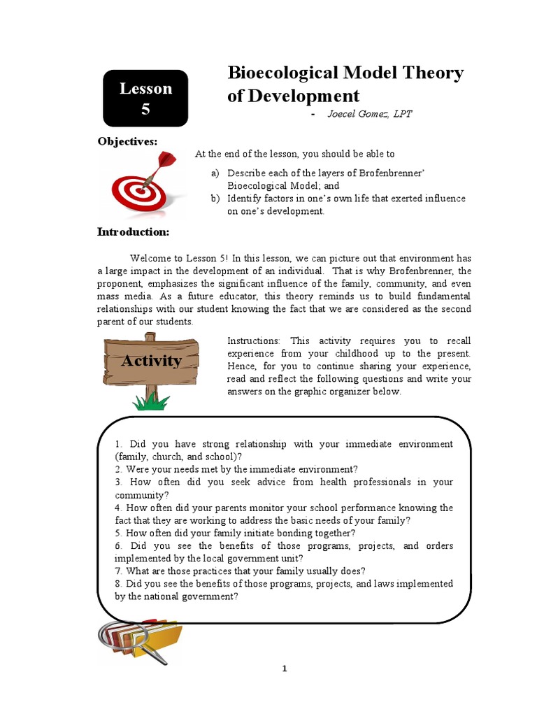 Bioecological Model Theory of Development: Lesson 5 | PDF | Family ...