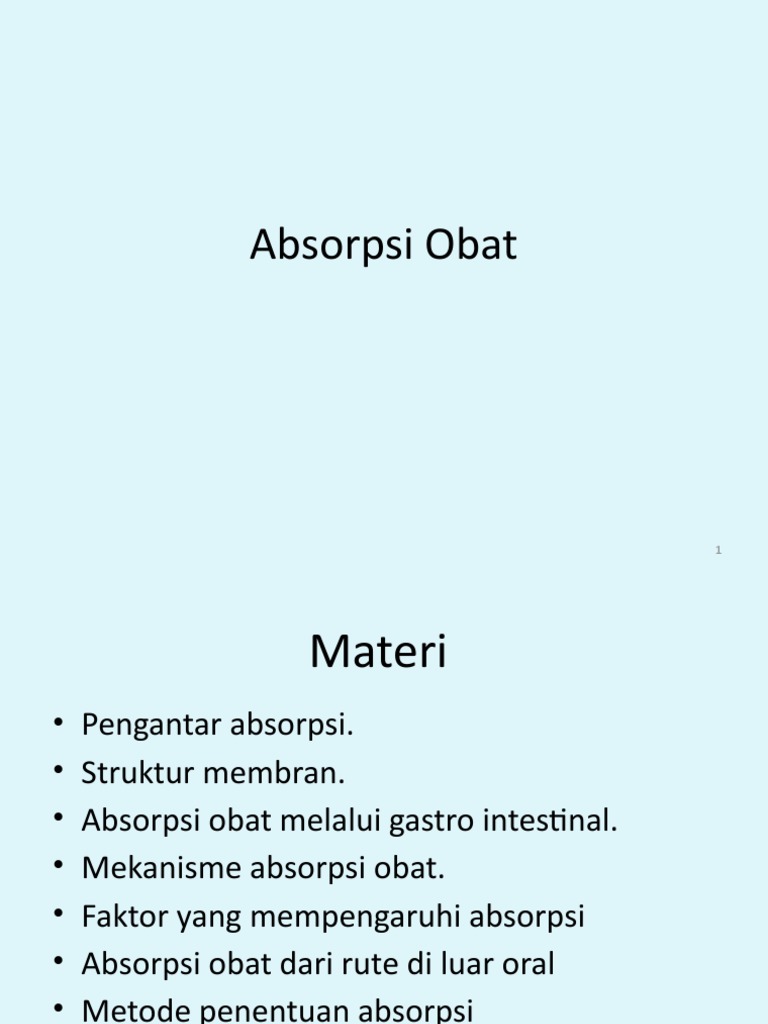 Absorpsi Obat | PDF
