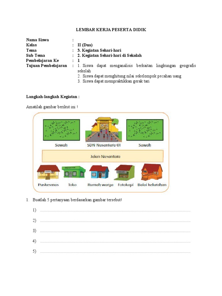 LKPD Kelas 2 t3 St2 Pb1 | PDF | Seni