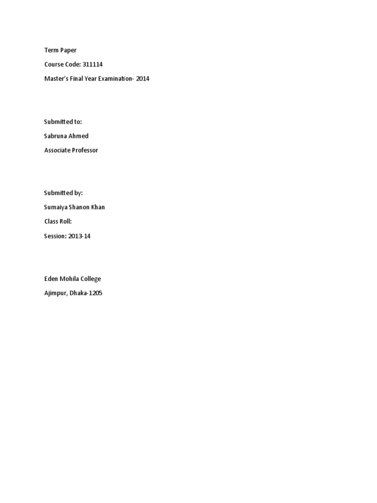 Term Paper | PDF