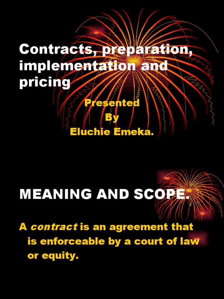 Contracts, Preparation, Pricing and Implementation | PDF | Business ...