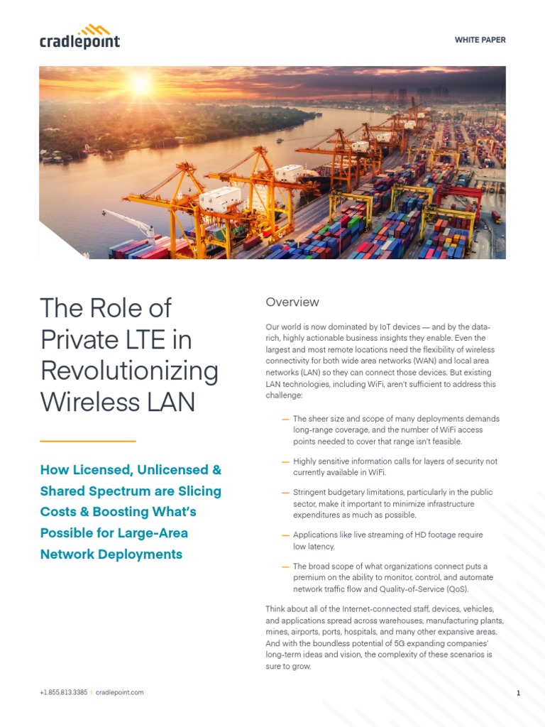 The Role of Private Lte and Cbrs WP | PDF | Wi Fi | Lte (Telecommunication)
