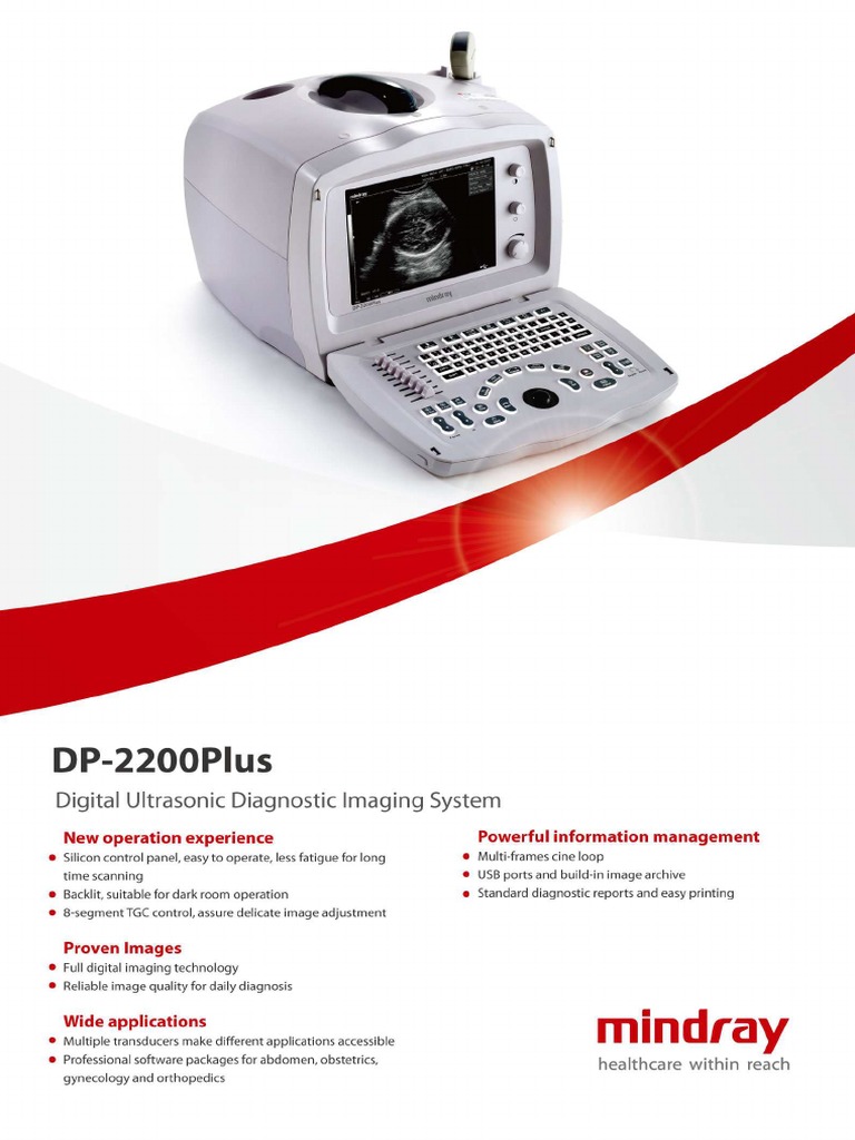 Ultrasound Sonar Mindray DP 2200 Plus | PDF