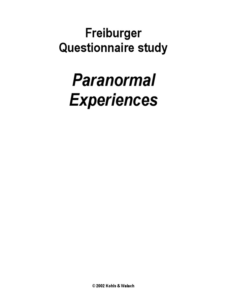 Freiburger Questionnaire English | PDF | Experience | Thought