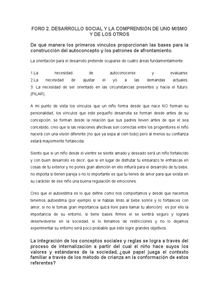 Foro 2 Ieu | PDF | Autoestima | Amor