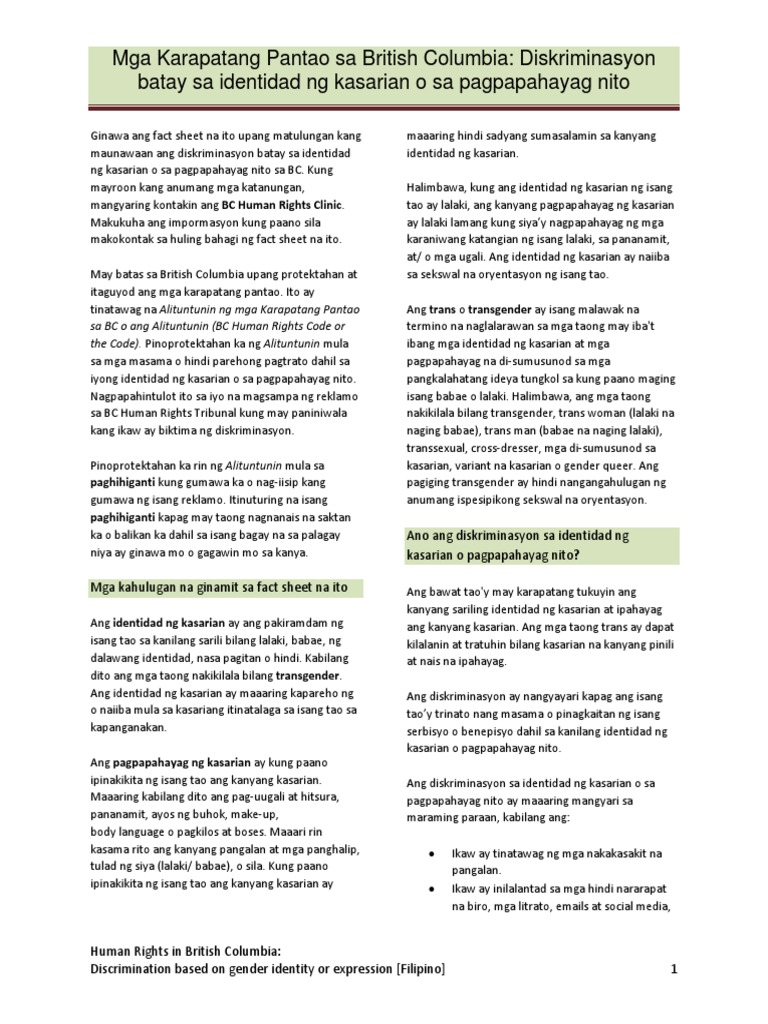 Filipino Gender Id | PDF