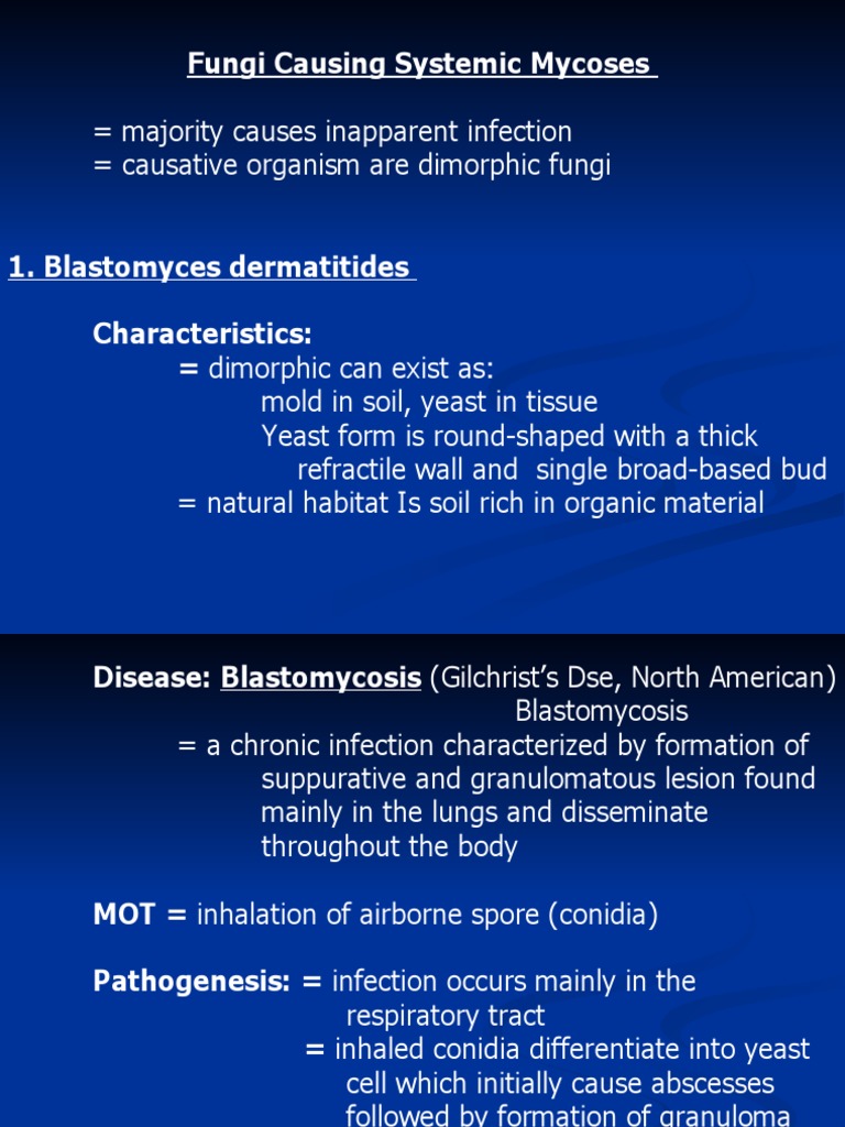 Majority Causes Inapparent Infection Causative Organism Are Dimorphic ...