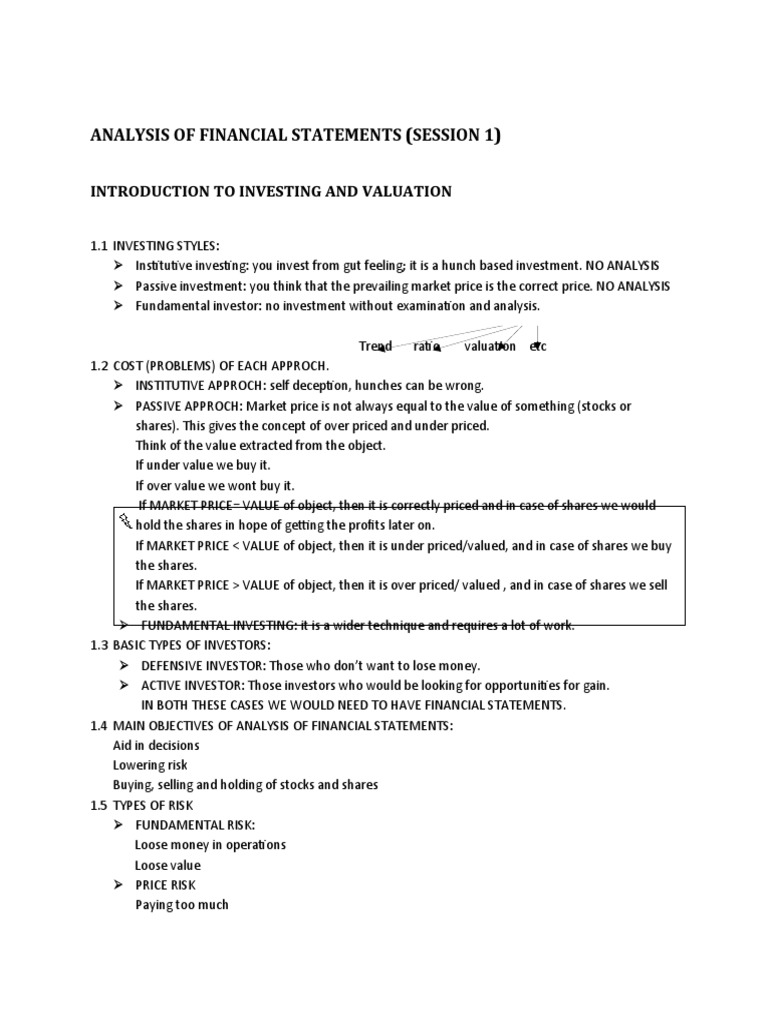 Financial Statement Analysis Overview | PDF | Business | Investing