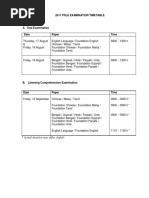 2025 Psle Examination Calendar (Tentative) VF | PDF