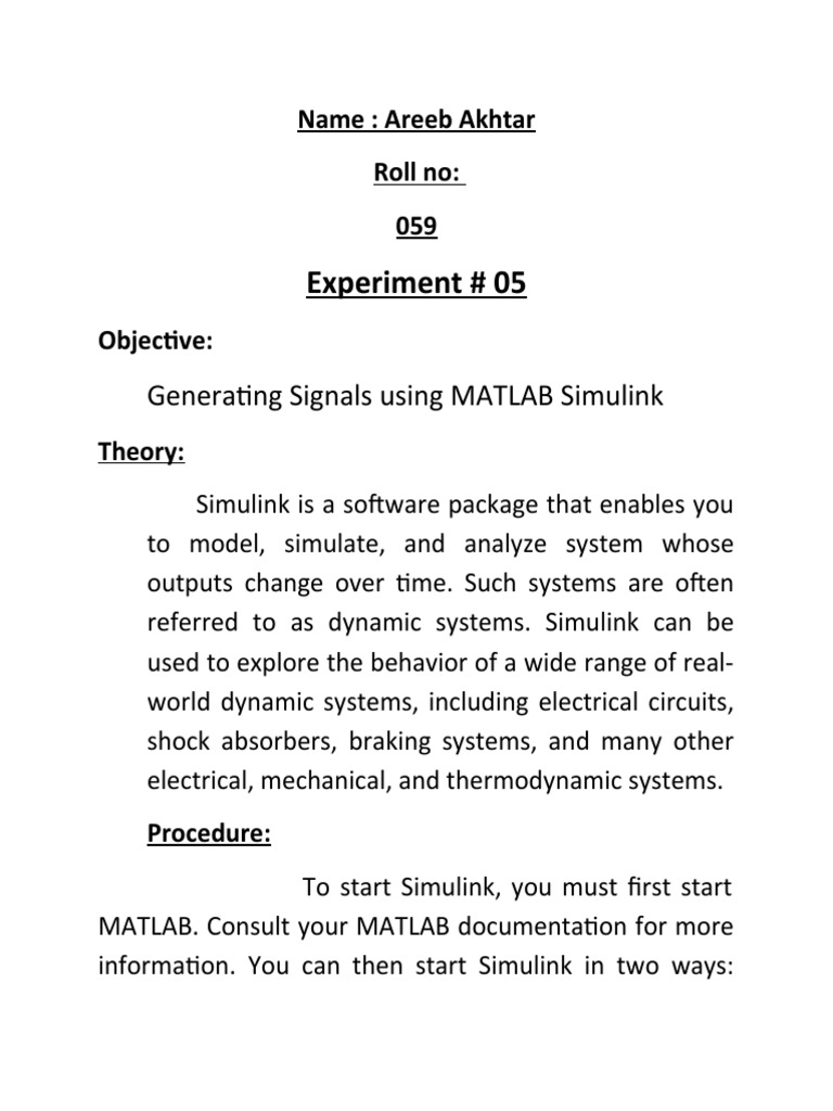 Lab 5 And 6 Pdf Discrete Time And Continuous Time Matlab