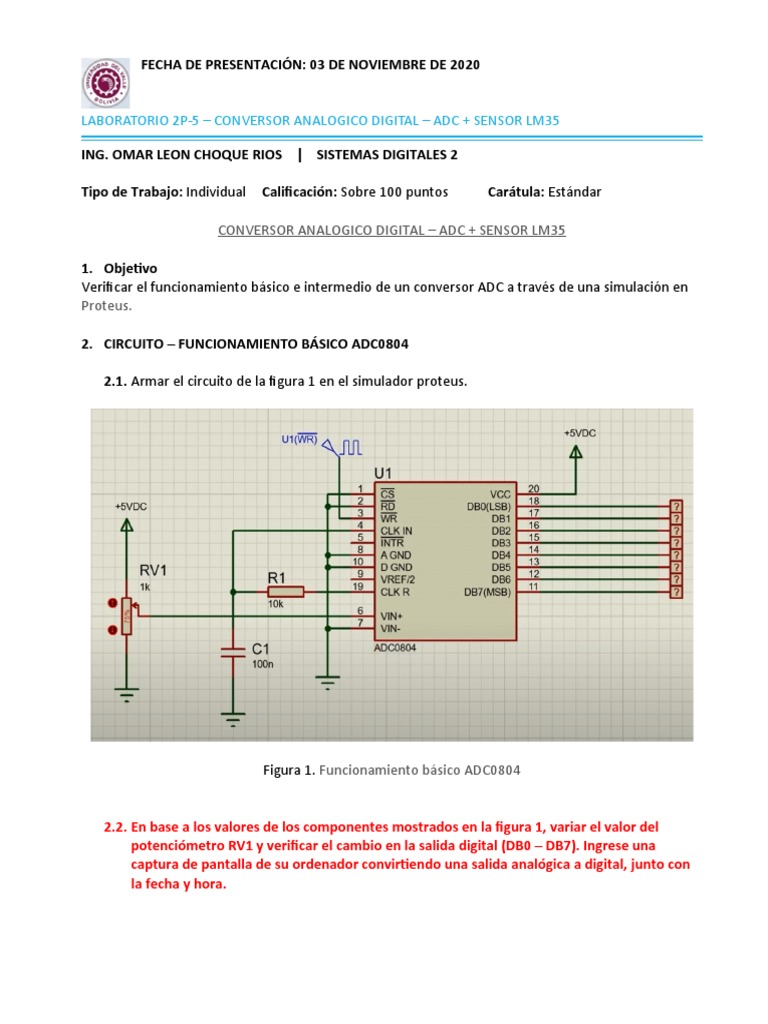 Simulación ADC0804 con LM35 en Proteus | PDF | Tecnología de ...