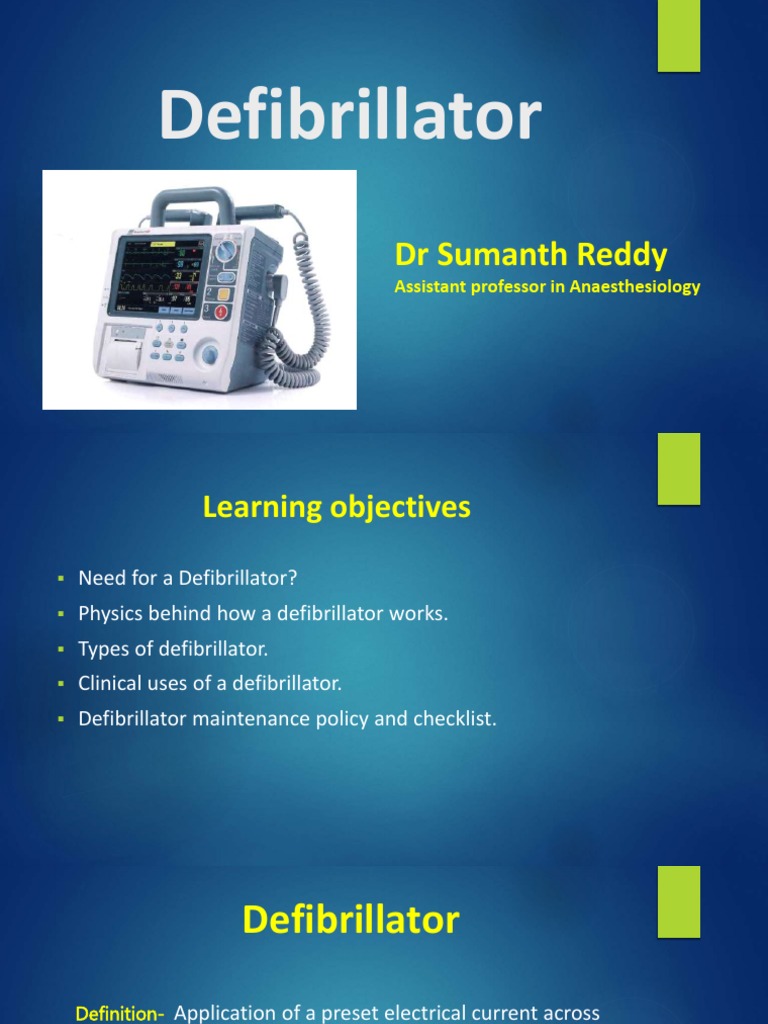 Defibrillator Overview and Applications | PDF | Electrophysiology ...
