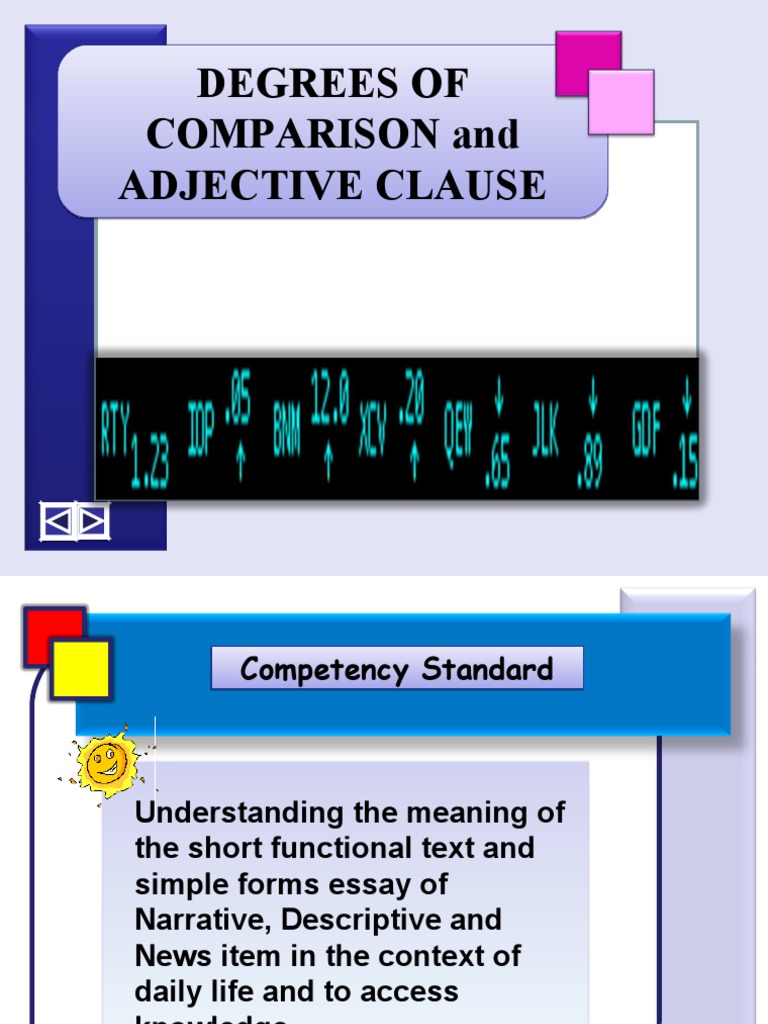 Degrees of Comparison and Adjective Clause Degrees of Comparison and ...